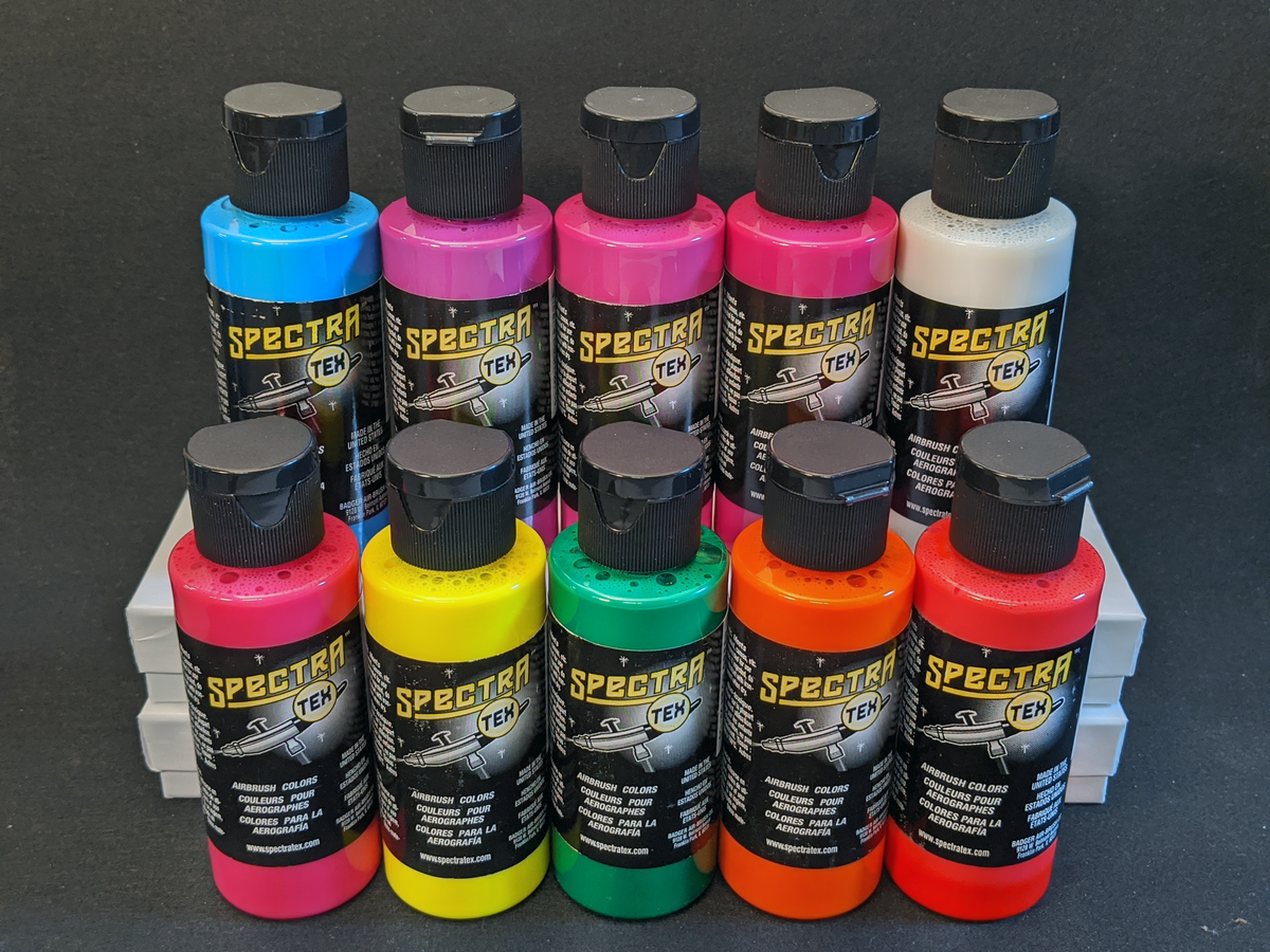 SpectraTex Neon Airbrush Paints - UV Reactive Black Light Airbrush ...